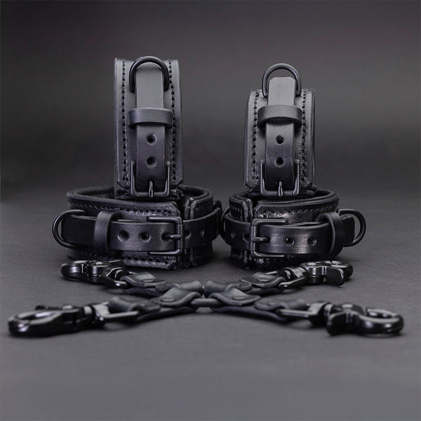 Midnight Padded Hog Tie Set | Luxury Leather BDSM | LVX Supply & Co.